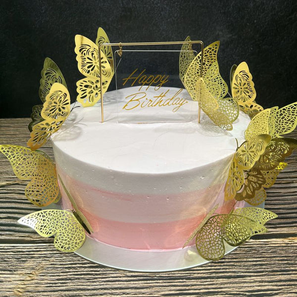 Butterfly Topper Ombre Cake – BakeAvenue