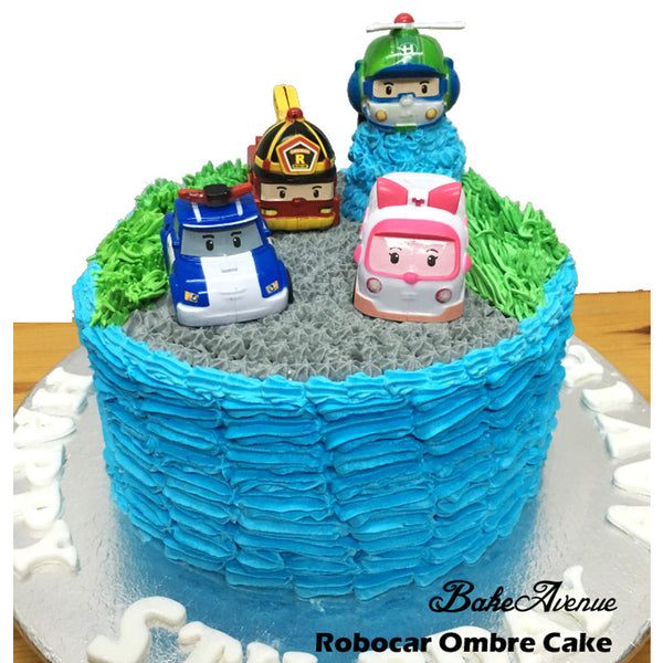 Robocar Ombre Cake with toppers – BakeAvenue