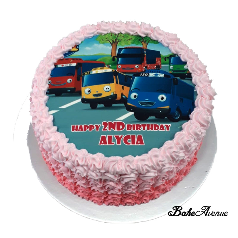Tayo Bus icing image Ombre Cake – BakeAvenue